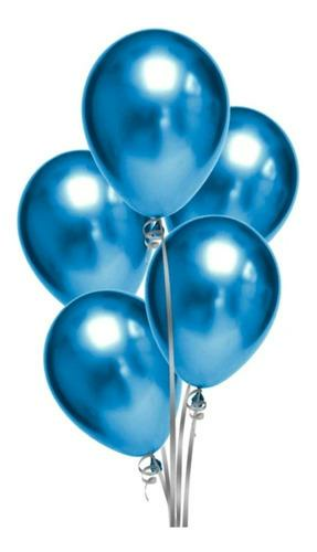 Globo Chrome 10" x5 Azul | Taller Creativo