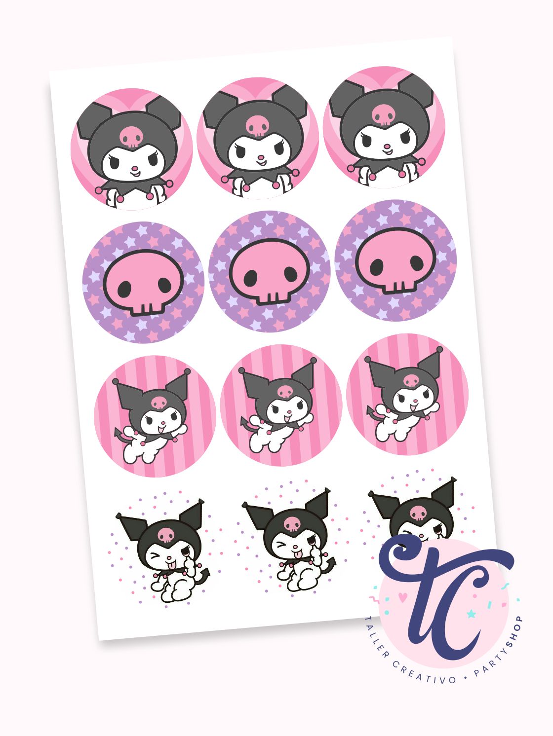 Stickers Kuromi x12 | Taller Creativo