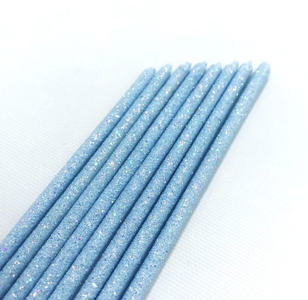 Vela Premium Gibreada Línea Pastel Celeste | Taller Creativo