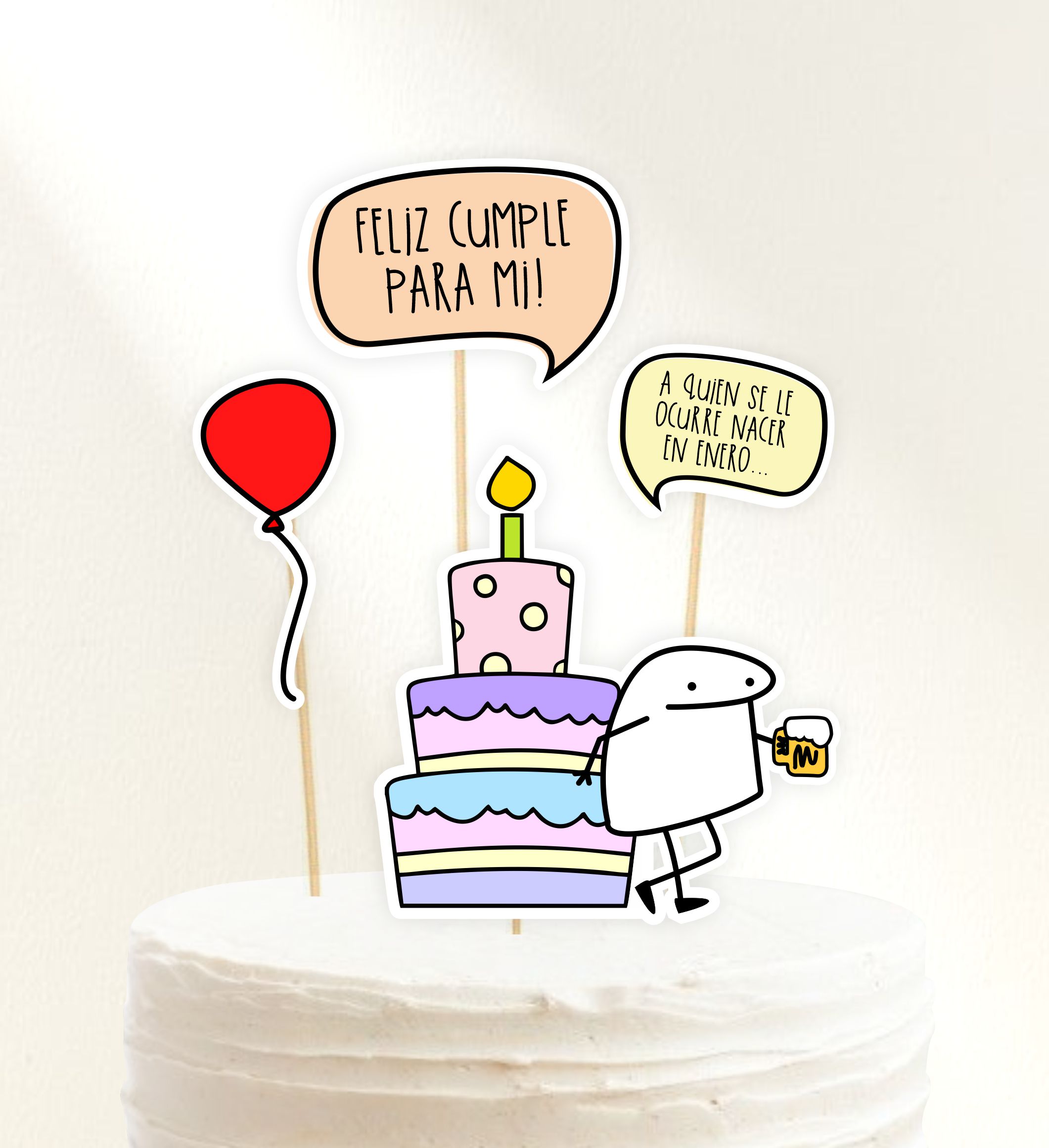 Cake Topper Flork Mes | Taller Creativo