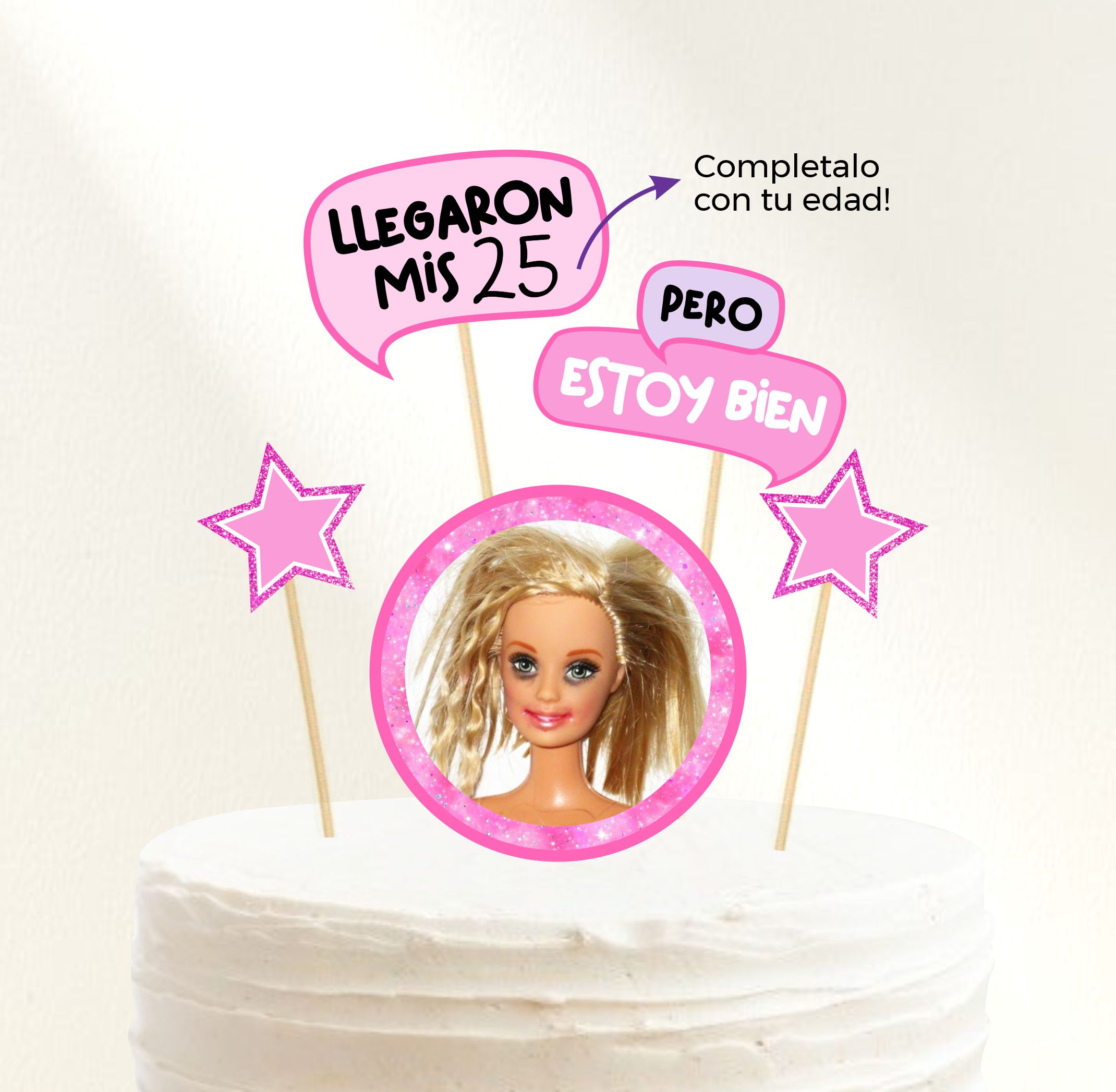 Cake Topper Barbie Demacrada Taller Creativo
