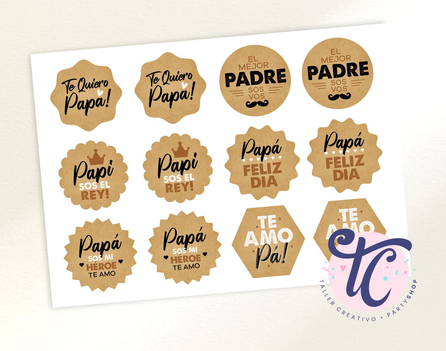 Sticker Día del Padre Kraft x12 | Taller Creativo