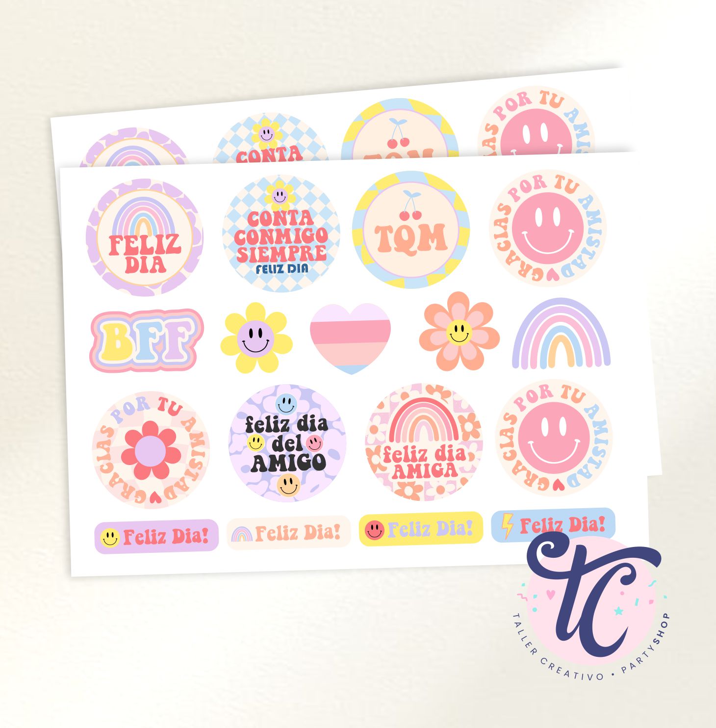 Stickers Día del Amigo Smile | Taller Creativo