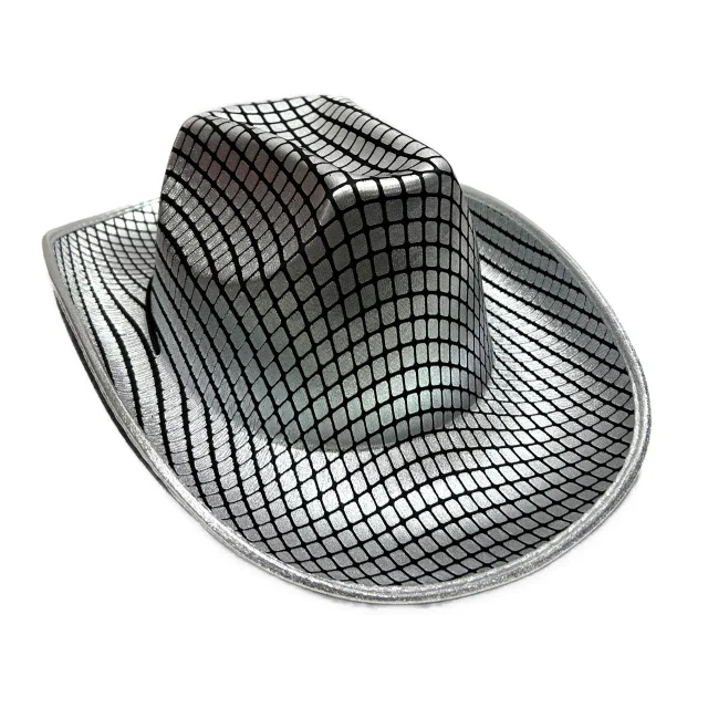 Sombrero Metalizado Disco Plateado | Taller Creativo