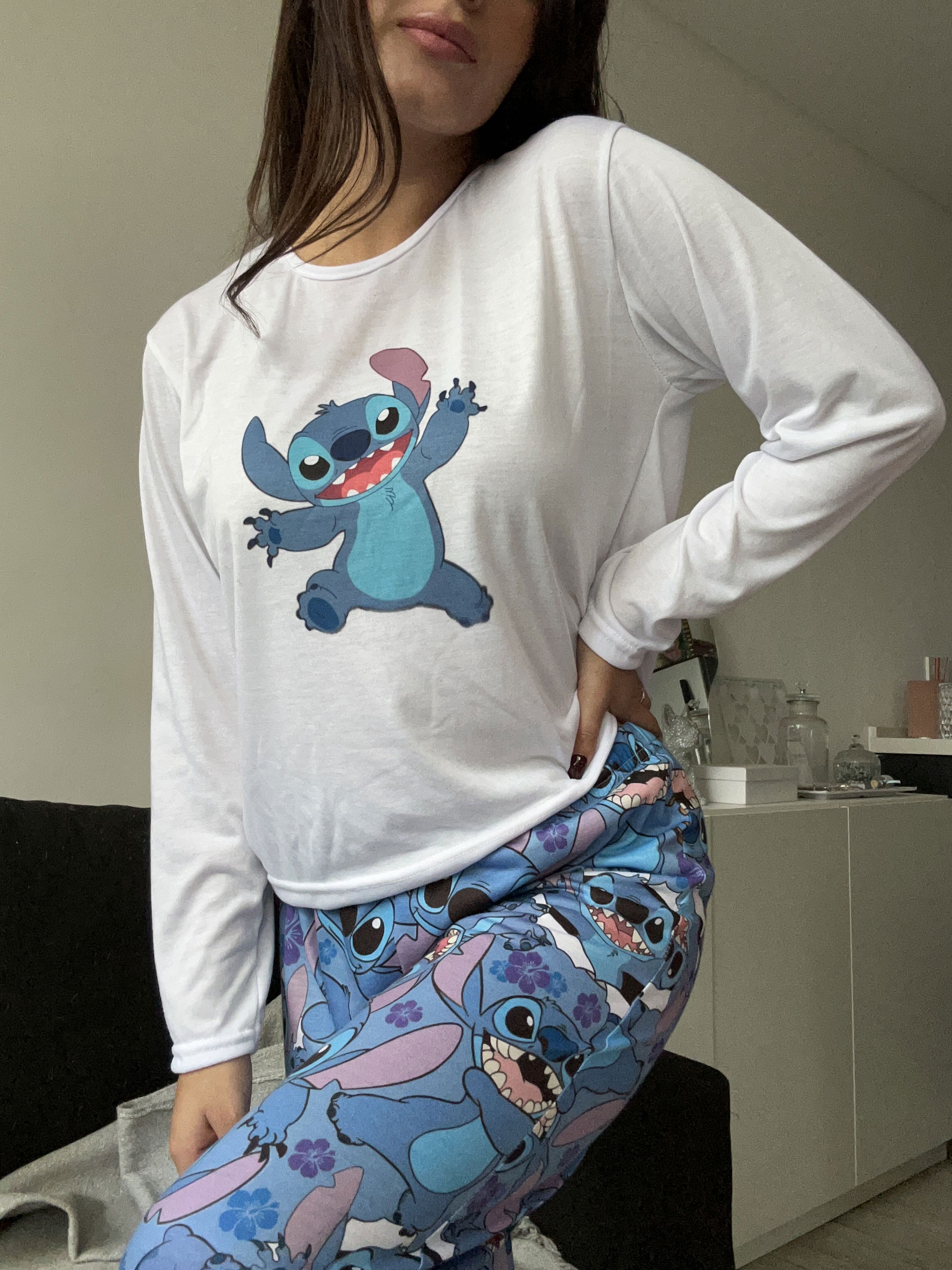 Pijama Adultos Stitch manga Larga | Luli Pantus