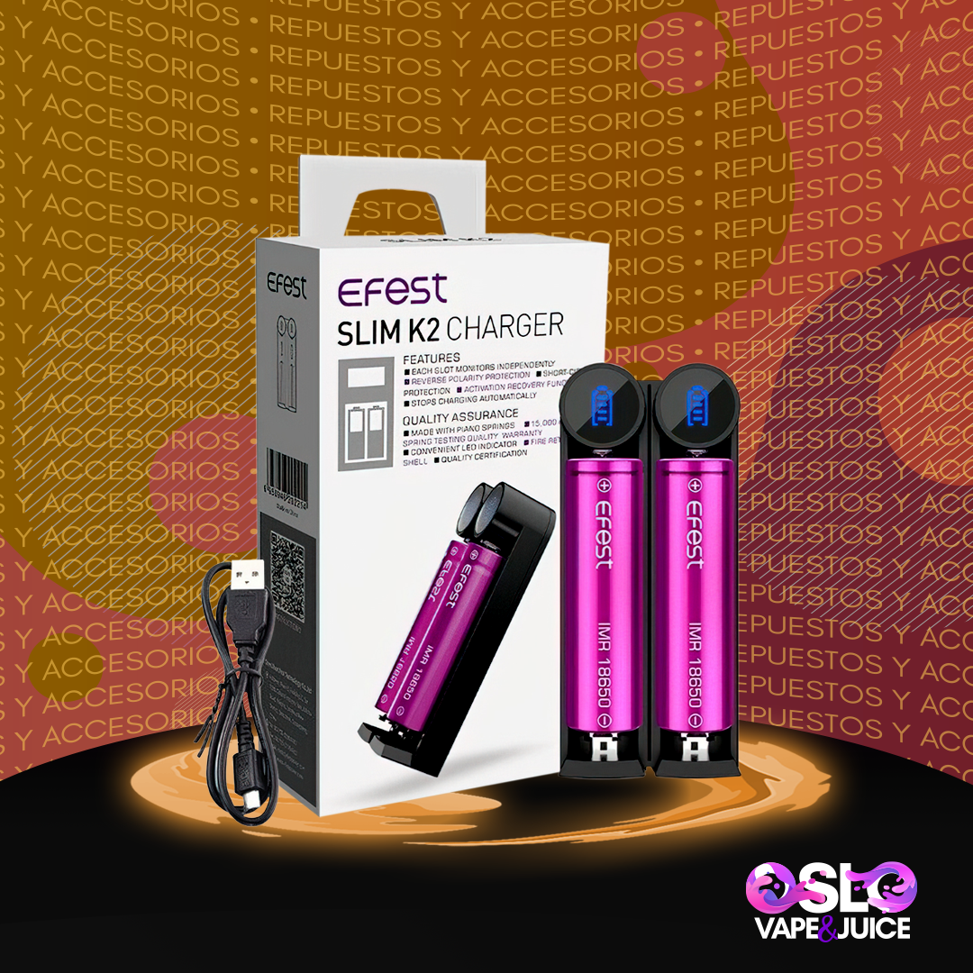 Cargador de baterias Efest Slim K2 | Oslo vape