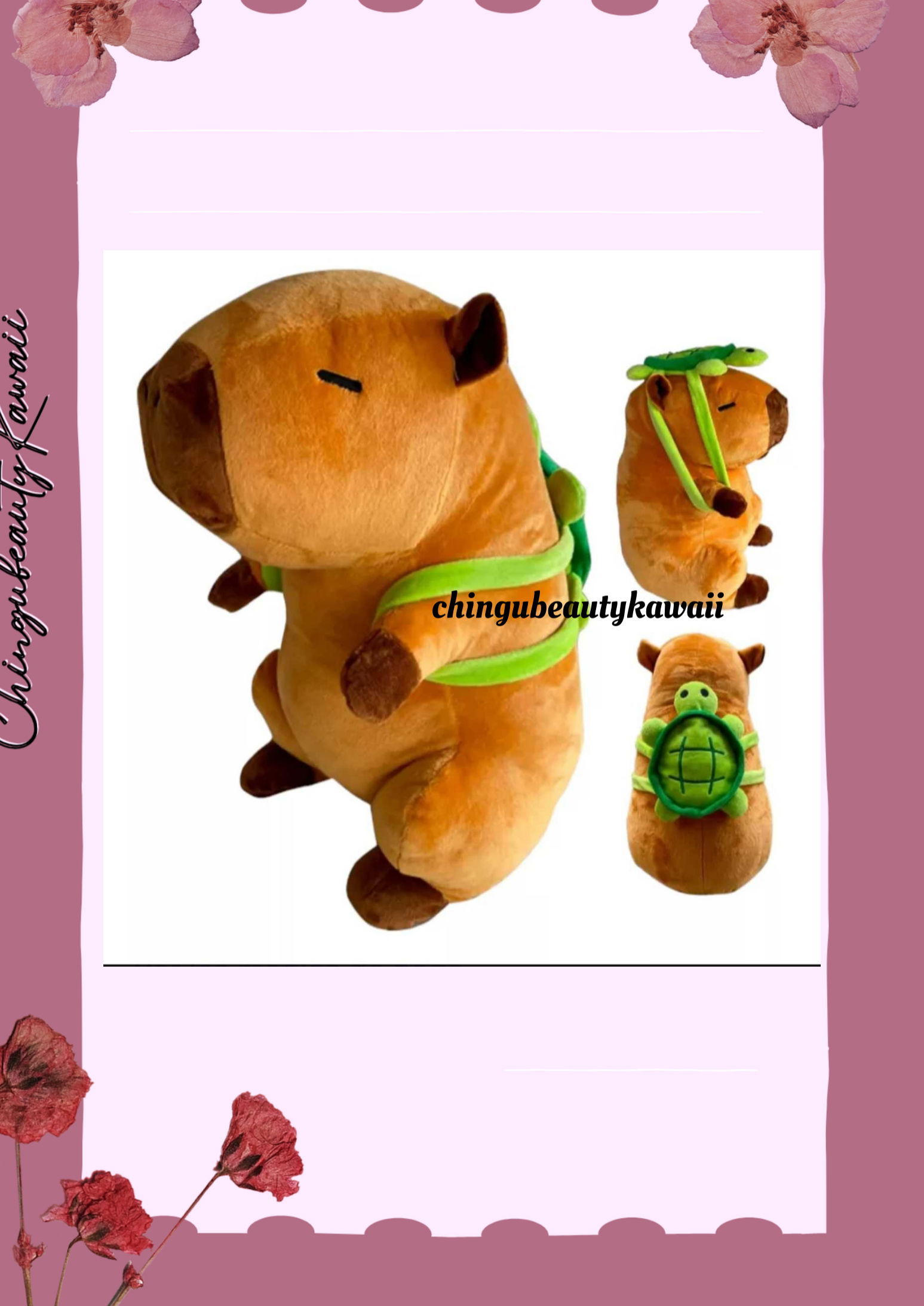 Capibara con mochi tortuga: importado de peluche (Mediano ...