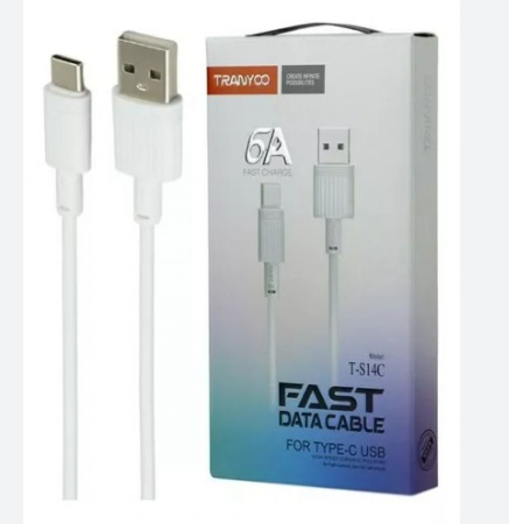 Cable TRANYOO 6A TIPO C de 1 mt carga rápida -T-S14C | HaceTuPedido.com